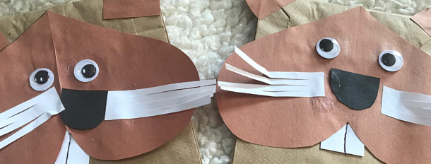 Paper Bag Groundhog's Day Puppet Craft with Free PDF