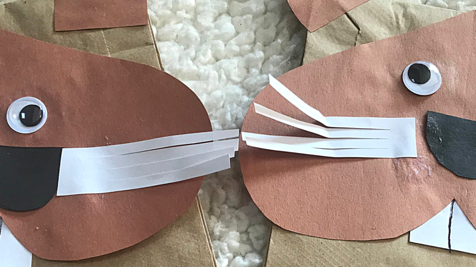 Paper Bag Groundhog's Day Puppet Craft with Free PDF