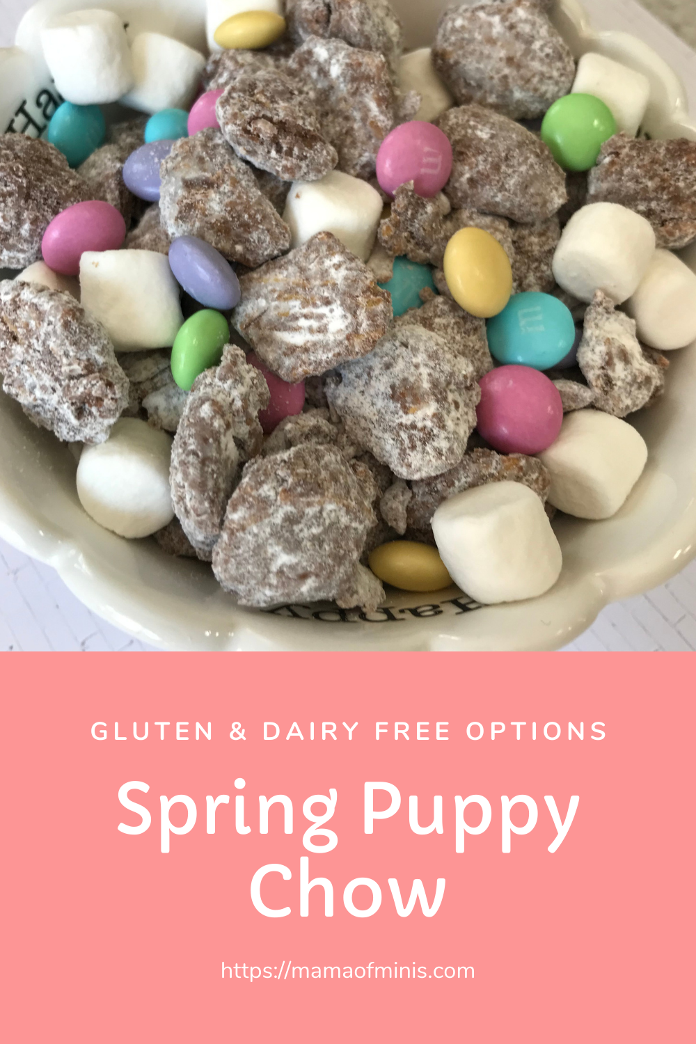 Spring Gluten-Free Puppy Chow (with a Dairy-Free Option)