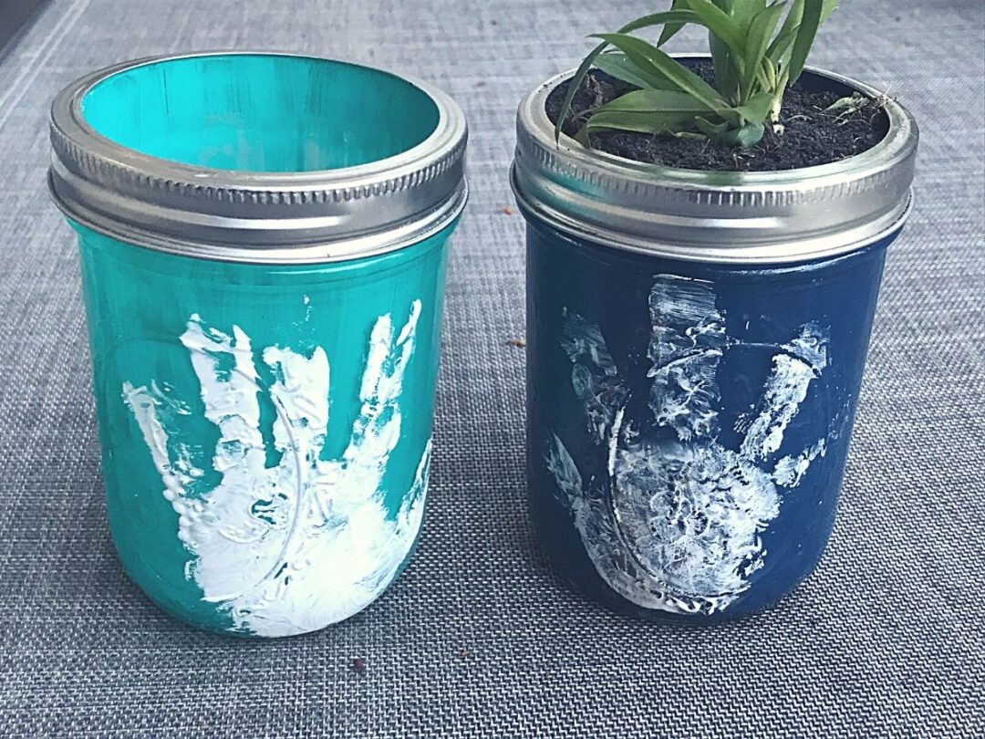 Mason Jar Mother's Day Handprint Craft Keepsake