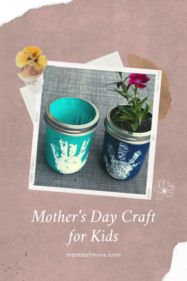 Mason Jar Mother's Day Handprint Craft Keepsake
