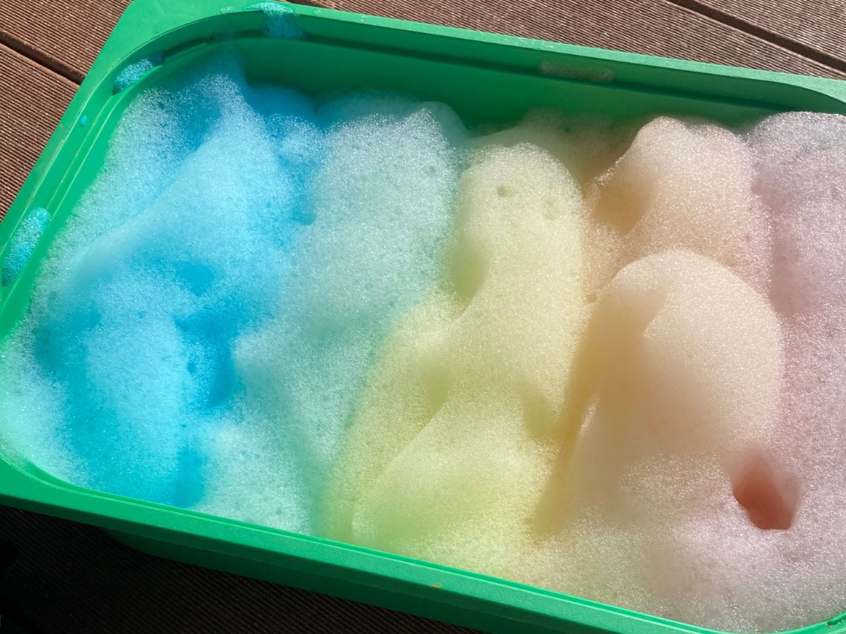How to Make Bubble Foam for Sensory Play - Mama of Minis