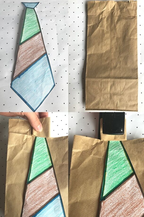 Father's Day Tie Craft Gift Wrapping with Free Tie Template