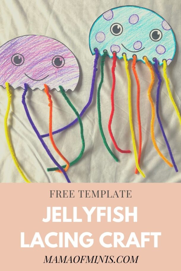 Lacing Jellyfish Craft and Free Template for Kids