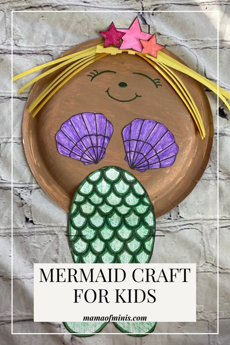 Paper Plate Mermaid Craft with Free Mermaid Tail Printable