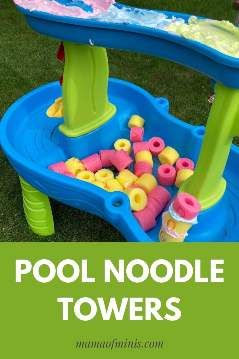 Pool Noodle Towers Building Words Game