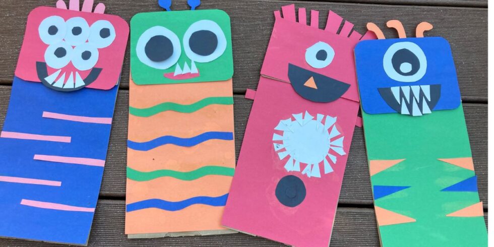Paper Bag Monster Puppets Craft - Mama of Minis