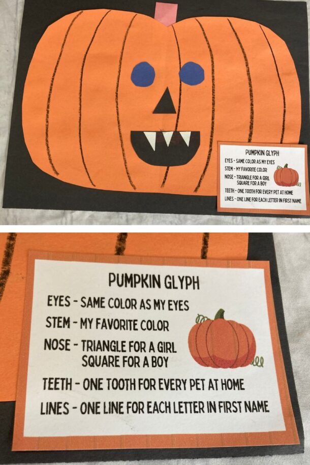 Easy Pumpkin Glyph Craft for Preschool and Kindergarten
