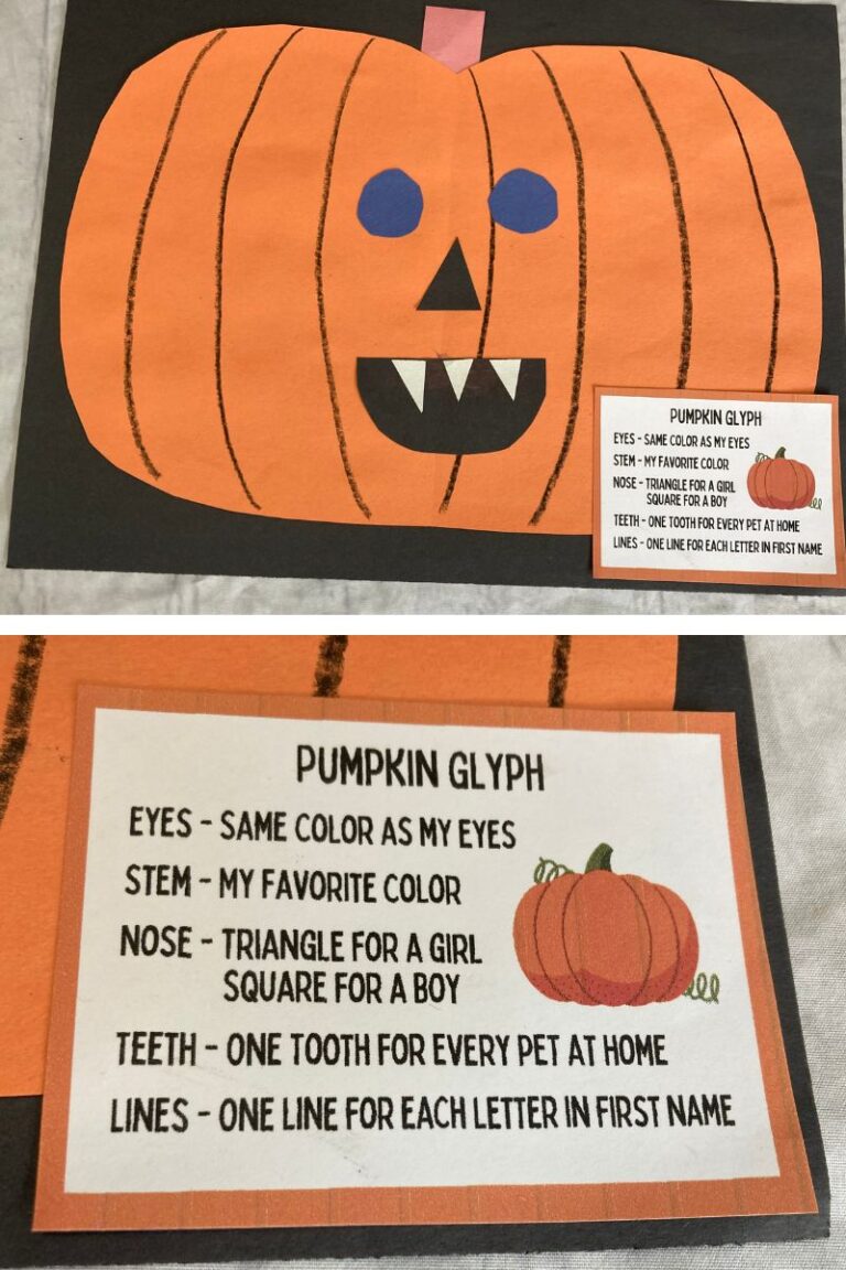 Easy Pumpkin Glyph Craft for Preschool and Kindergarten