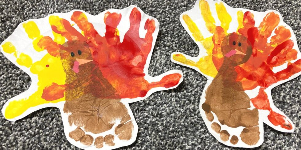 Thanksgiving Footprint Art with Free Poem PDF