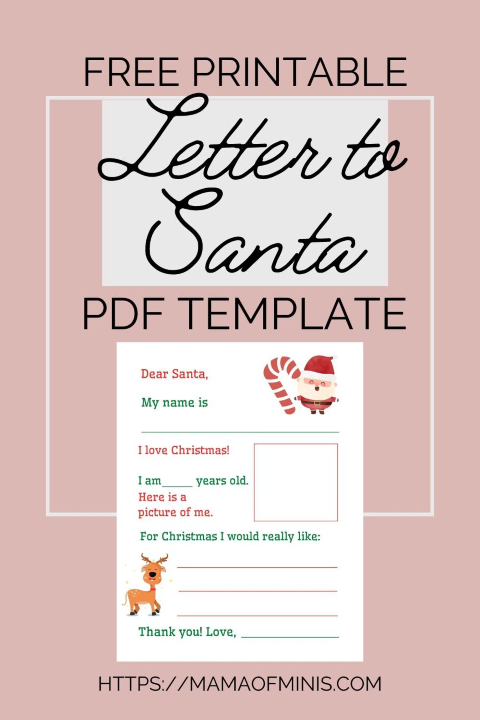 Free Letter to Santa Printable PDF - Mama of Minis