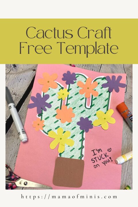 Cactus Craft for Kids with Free Cactus Printable