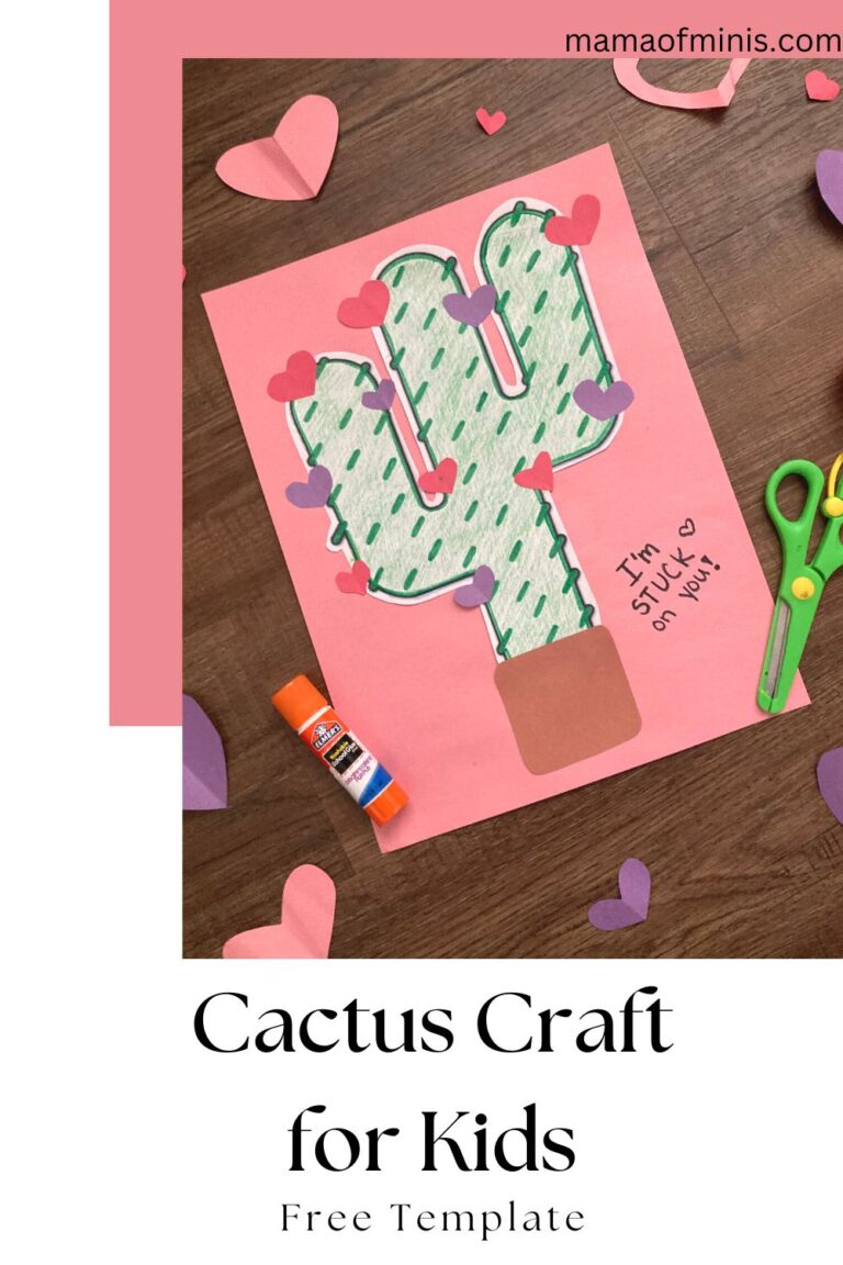 Cactus Craft for Kids with Free Cactus Printable