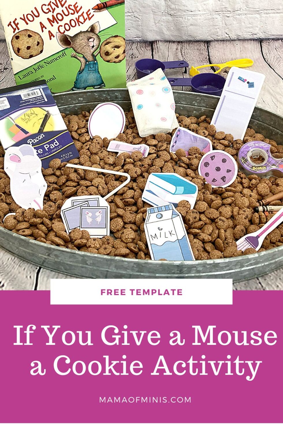 If You Give a Mouse a Cookie Sensory Bin - Mama of Minis