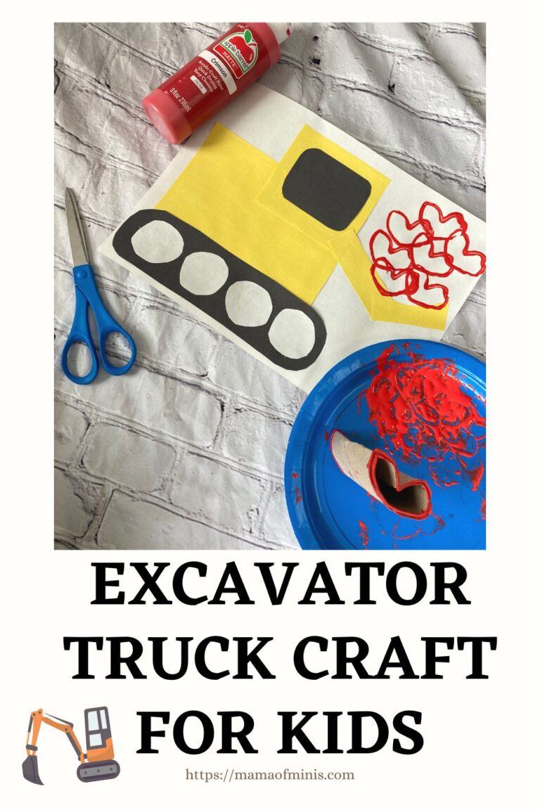 Digger Truck Craft for Kids - Mama of Minis