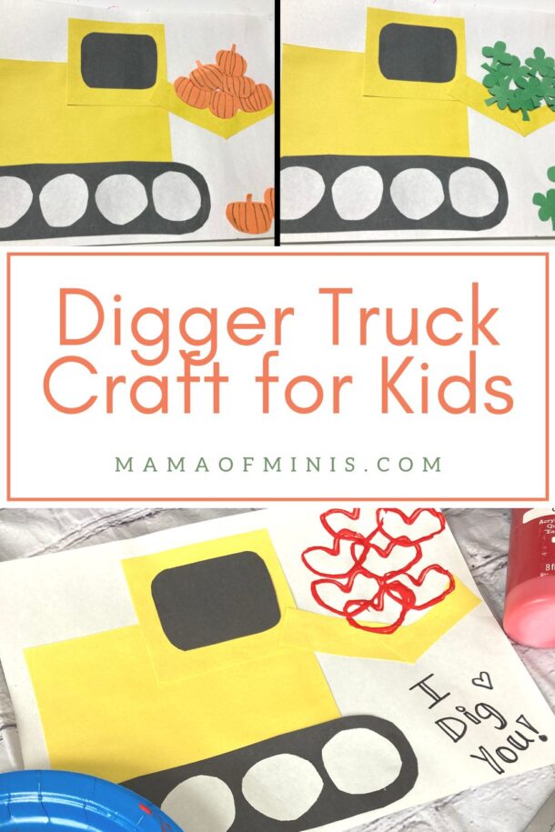 Digger Truck Craft for Kids - Mama of Minis