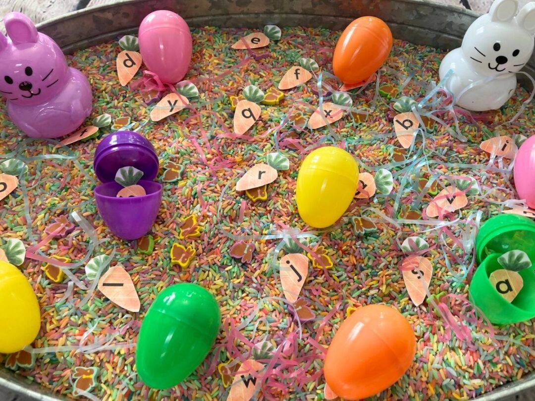 Spring Letter Recognition Activity and Sensory Bin