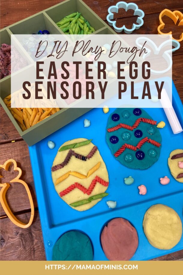 DIY Easter Egg Play Dough Tray - Mama of Minis