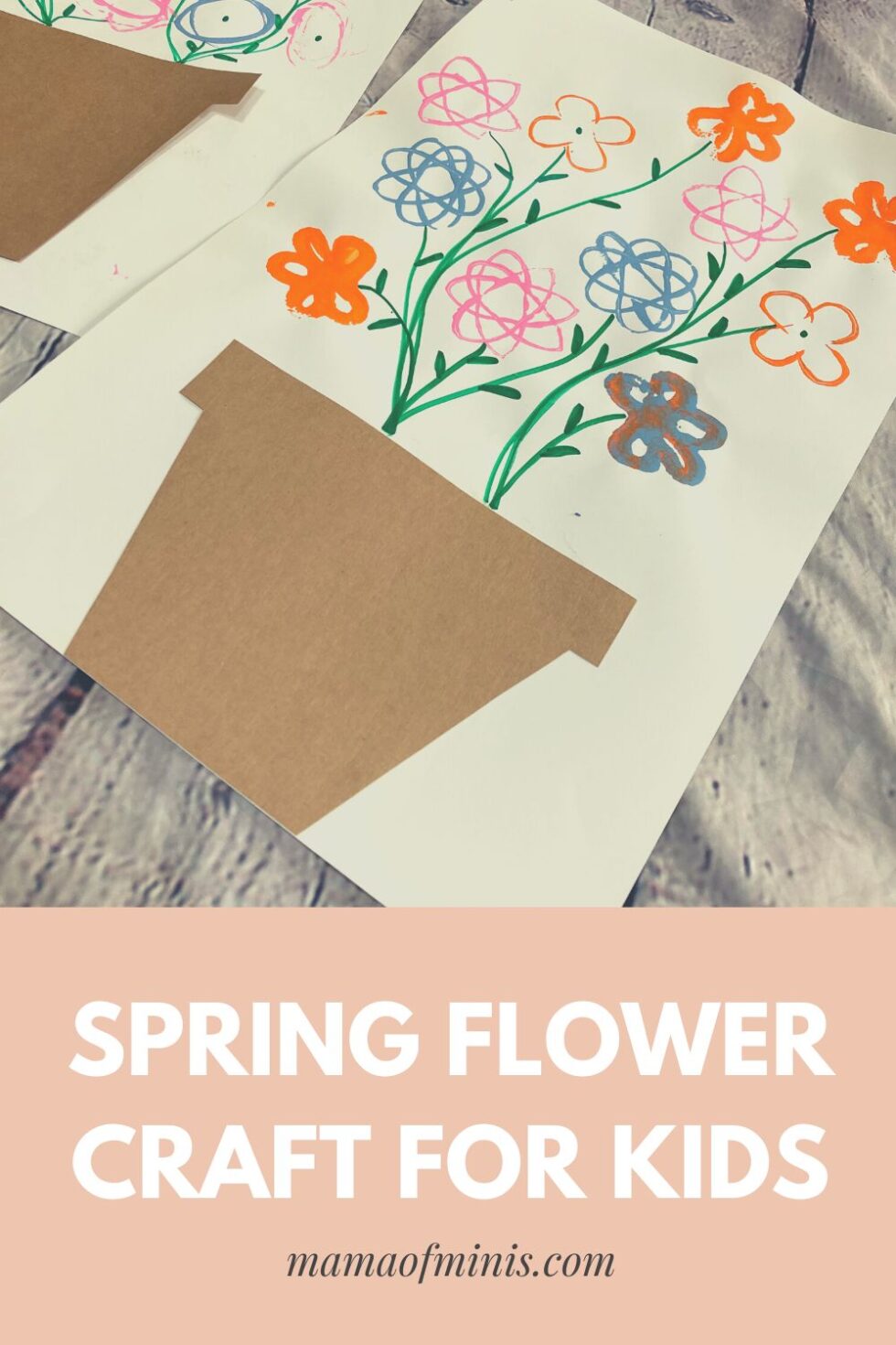 Flower Painting Stamps and Paper Flower Pot Craft for Kids