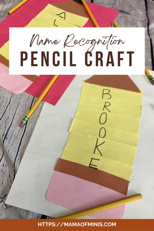 Name Recognition Pencil Craft for Preschool and Kindergarten