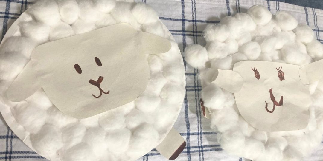 Paper Plate Cotton Ball Sheep Craft - Mama of Minis