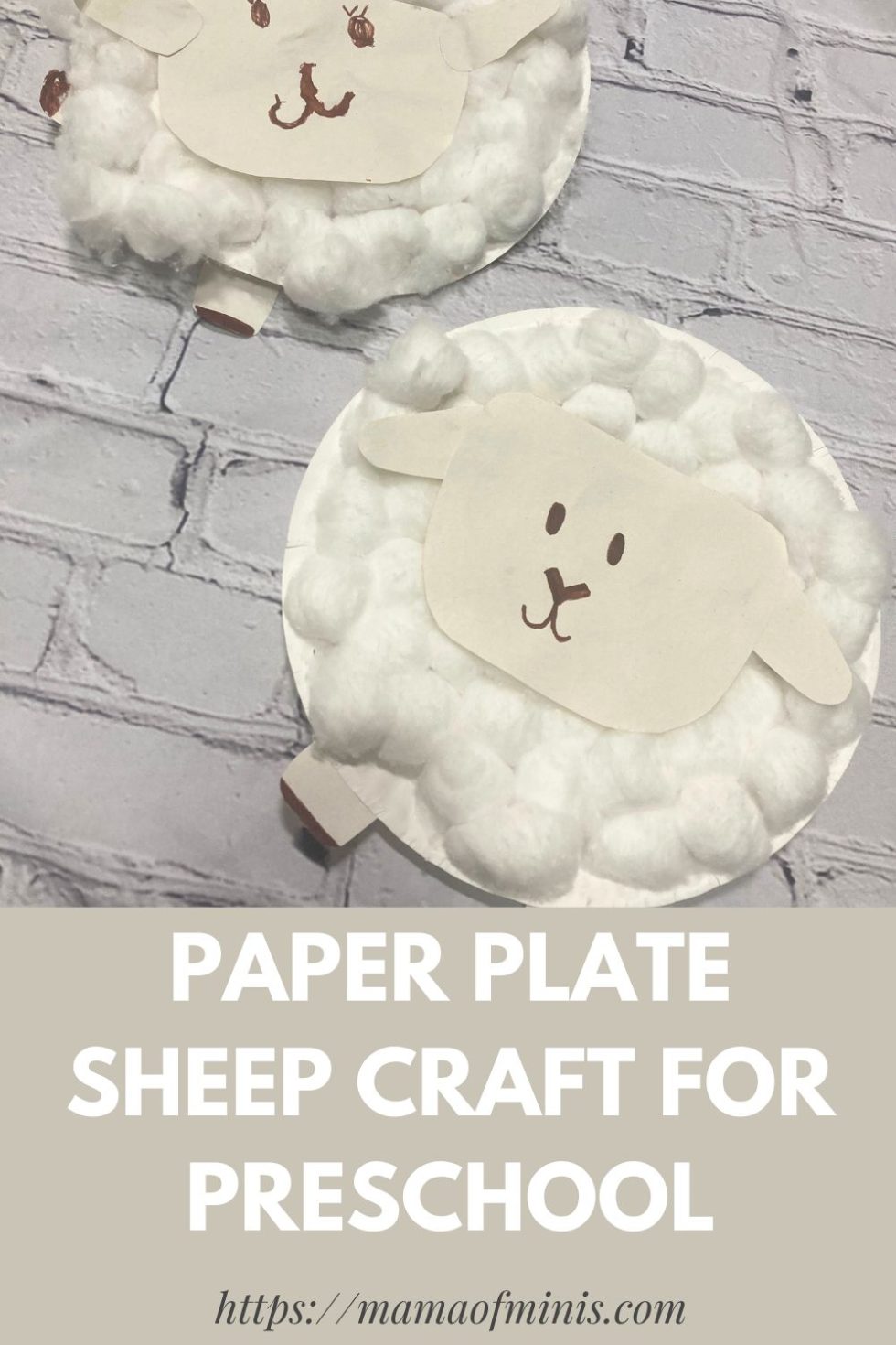 Paper Plate Cotton Ball Sheep Craft - Mama of Minis