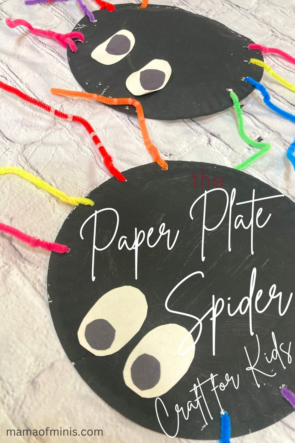 Fine Motor Paper Plate Spider Craft - Mama of Minis