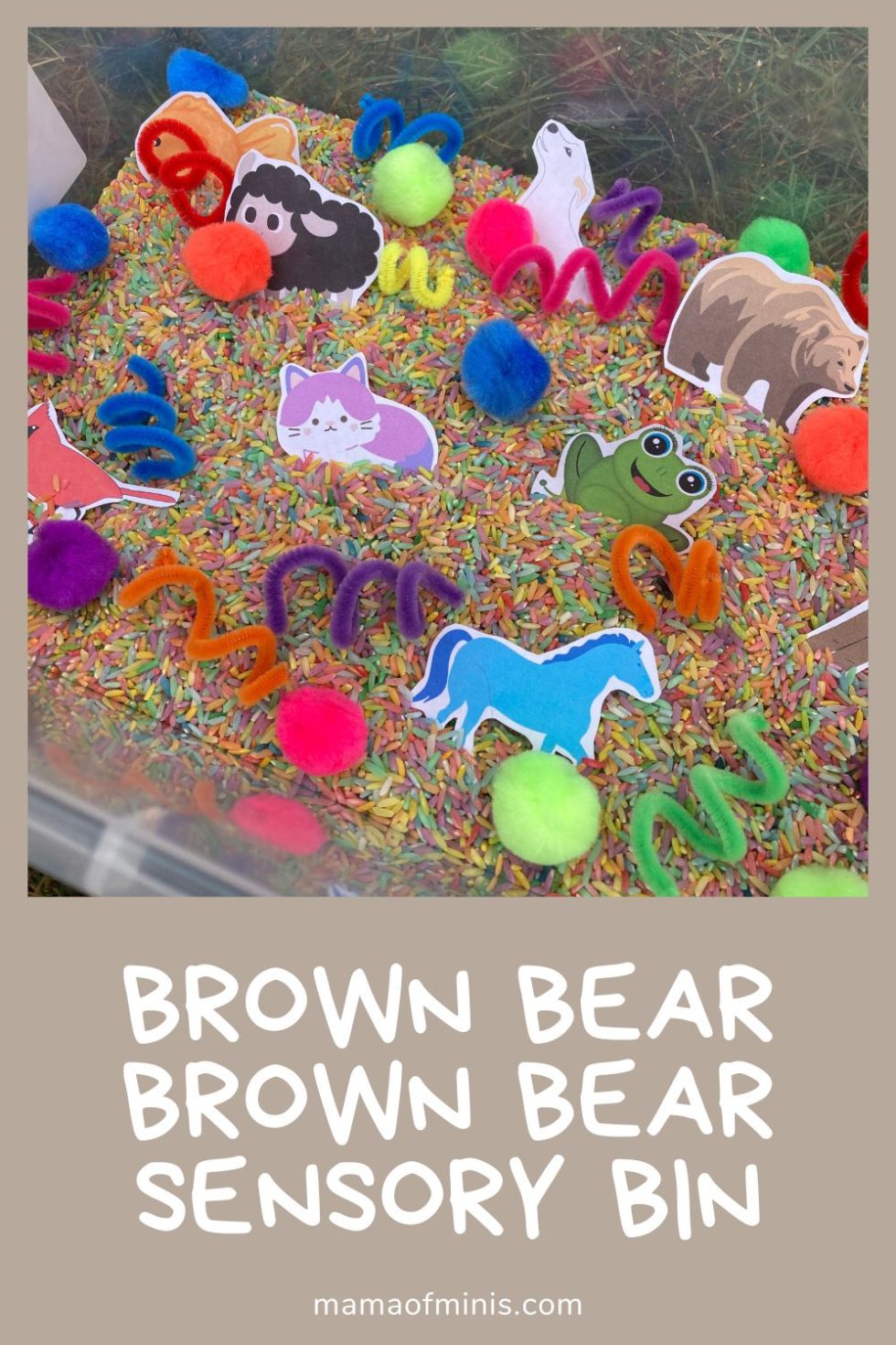 Brown Bear Brown Bear Sensory Bin and Free Printable