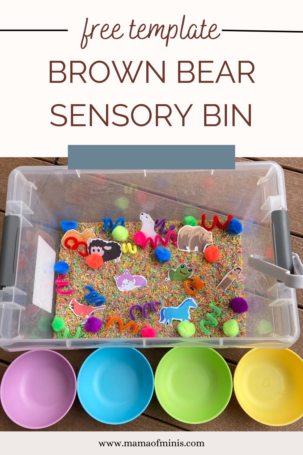 Brown Bear Brown Bear Sensory Bin and Free Printable