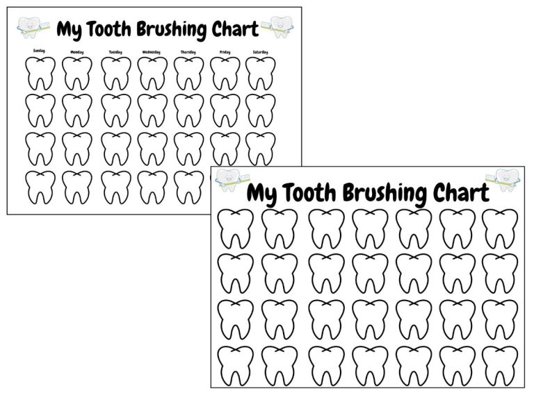 7 Totally Free Tooth Brushing Charts for Kids