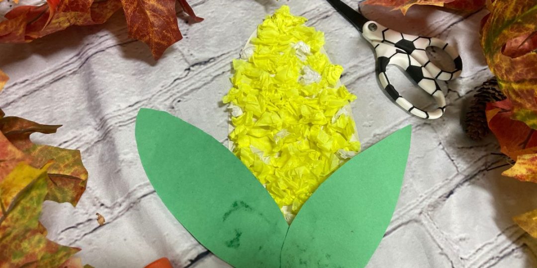 Easy Tissue Paper Corn Craft for Preschoolers