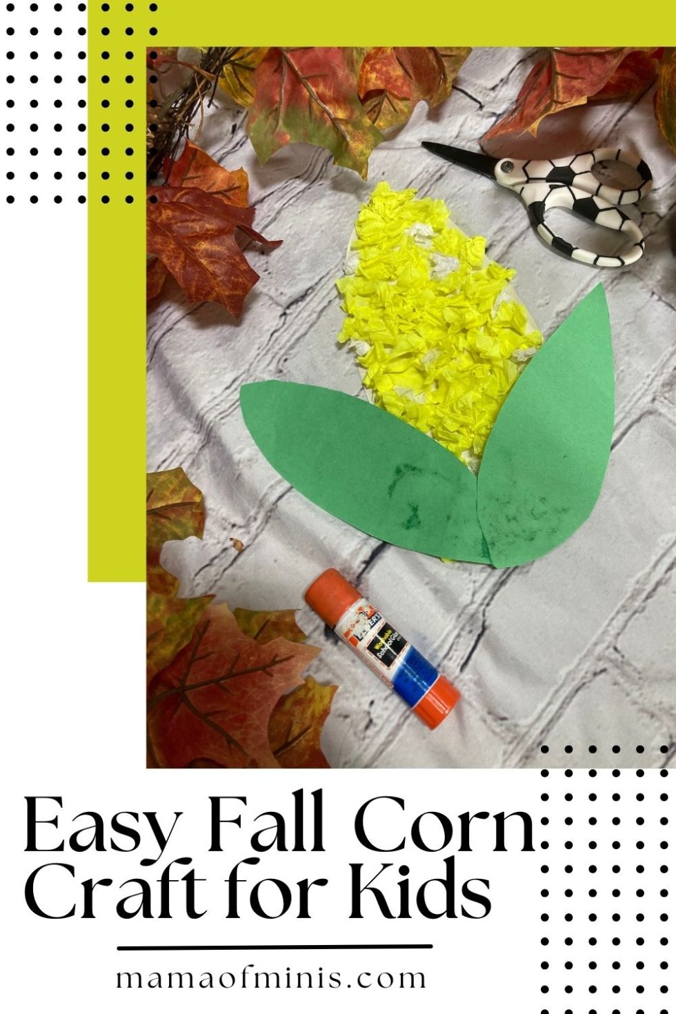 Easy Tissue Paper Corn Craft for Preschoolers