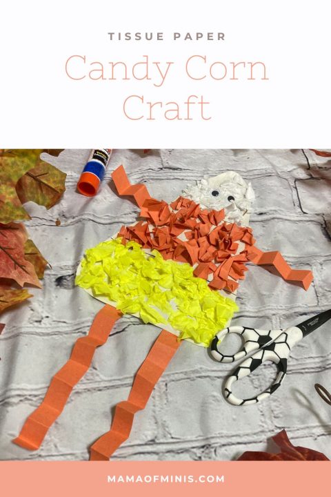 Tissue Paper Candy Corn Craft for Preschoolers