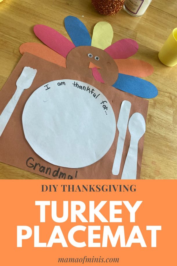 DIY Thankful Turkey Placemat for Kids