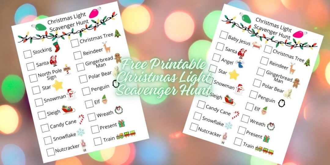 Free Printable Christmas Light Scavenger Hunt PDF