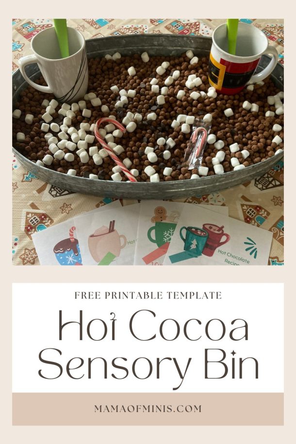Hot Cocoa Sensory Bin and Free Recipe Template