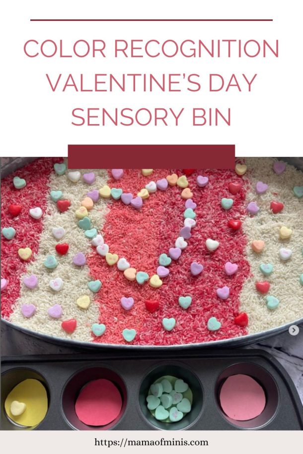 Easy Conversation Heart Valentines Sensory Bin