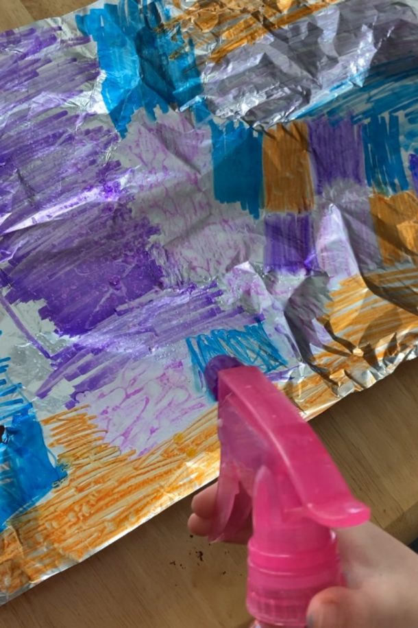 Tin Foil Tie Dye Conversation Heart Craft and Free Template