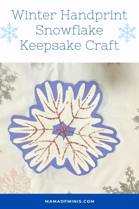Winter Handprint Snowflake Craft Keepsake for Kids