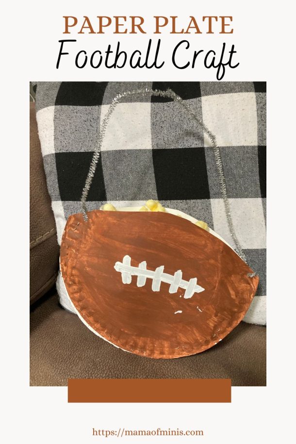 Easy Snack Holder Paper Plate Football Craft