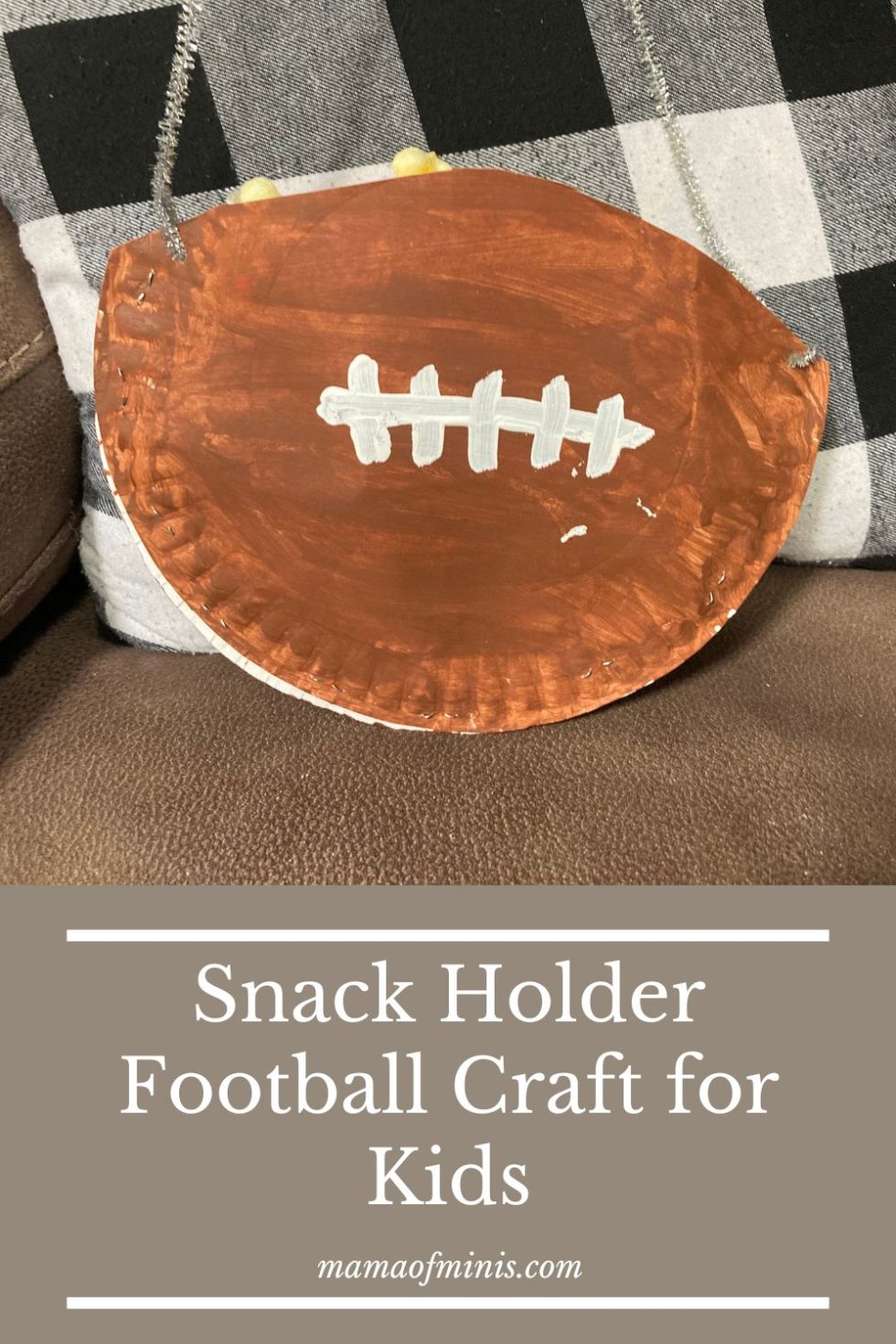 Easy Snack Holder Paper Plate Football Craft
