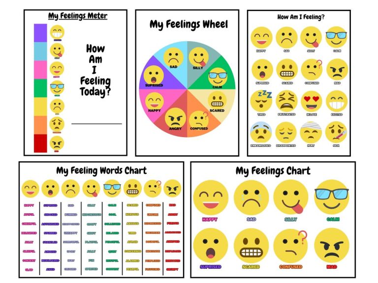 5 Fun and Free Printable Feelings Charts for Kids