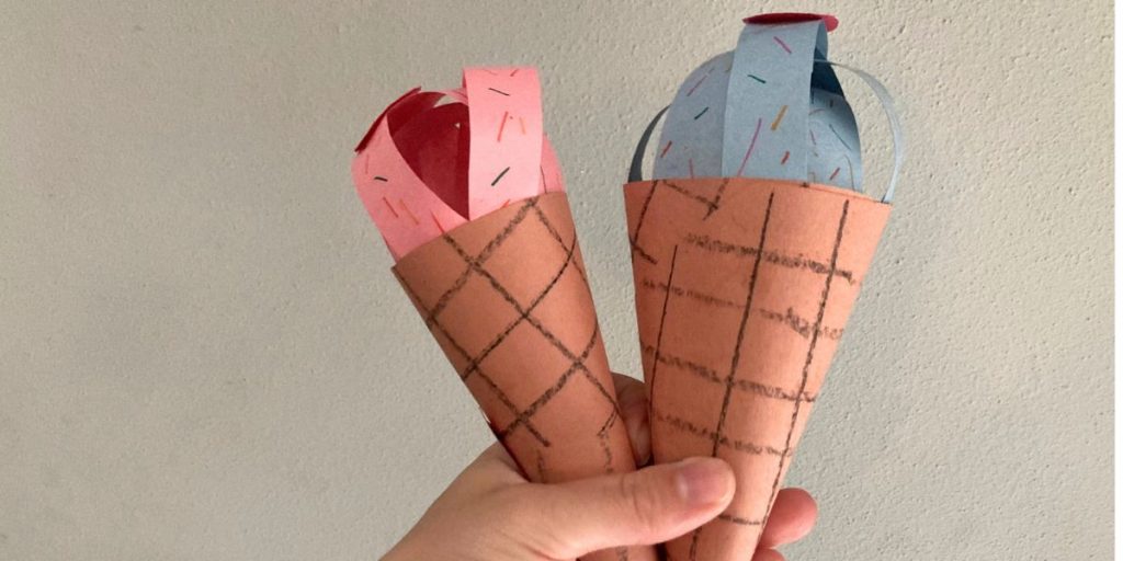 Easy 3D Ice Cream Cone Craft for Kids