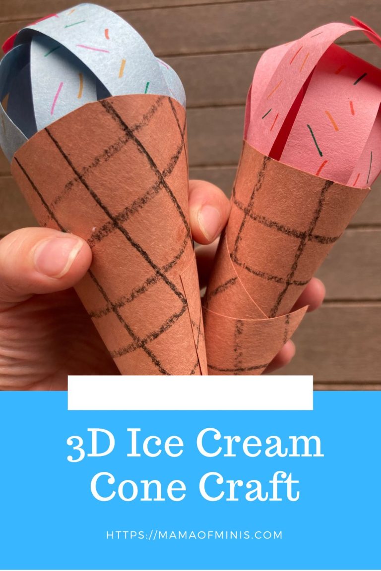Easy 3D Ice Cream Cone Craft for Kids