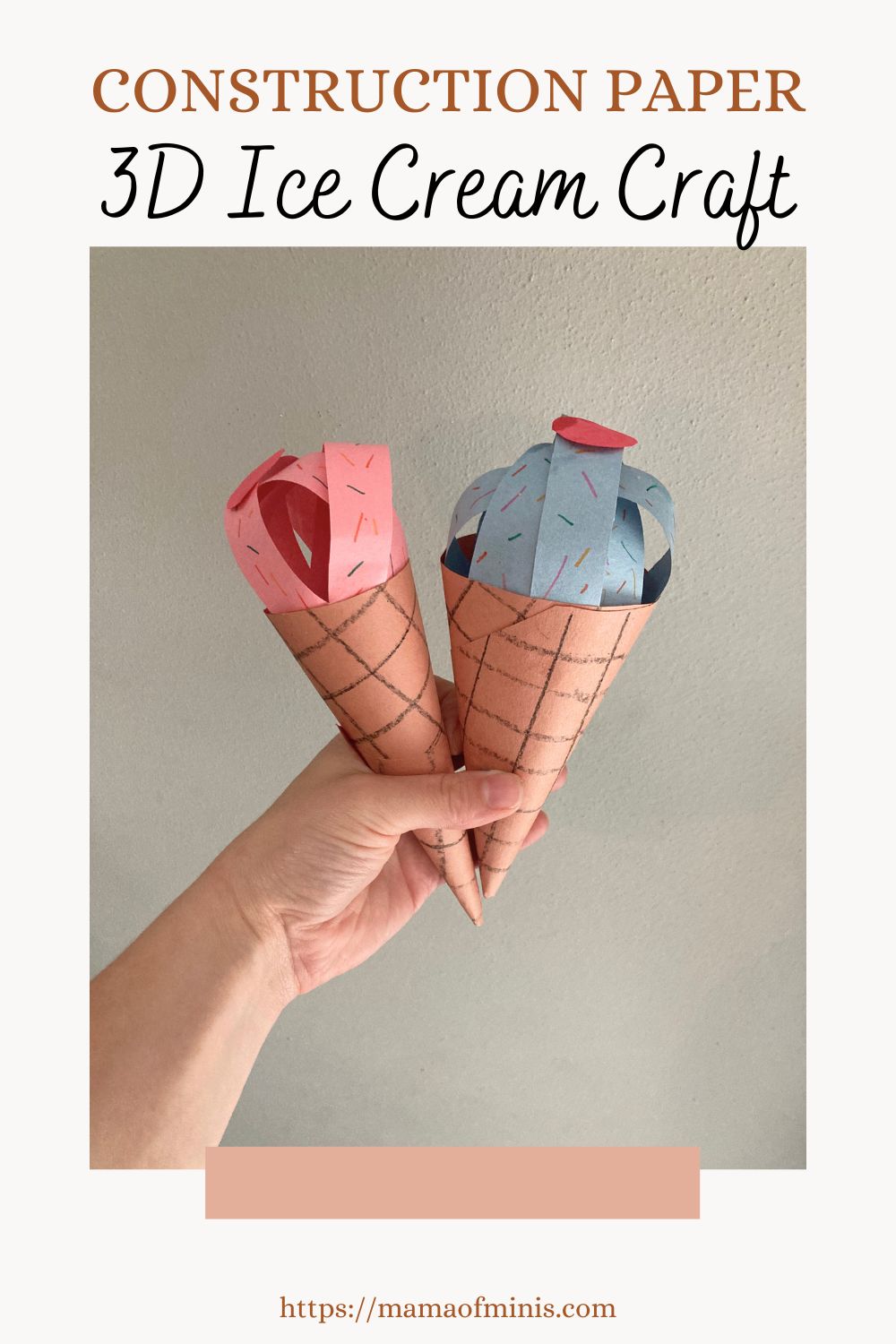 Easy 3D Ice Cream Cone Craft for Kids