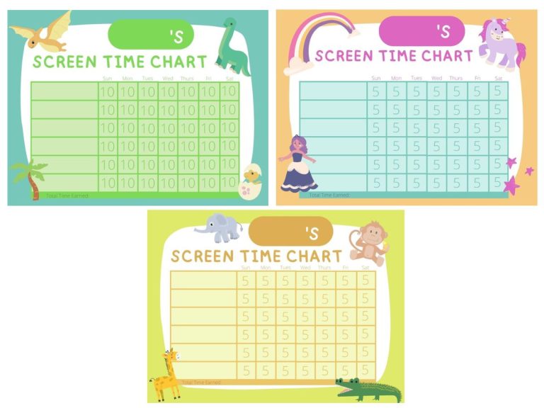 14 Fun and Free Printable Screen Time Charts for Kids