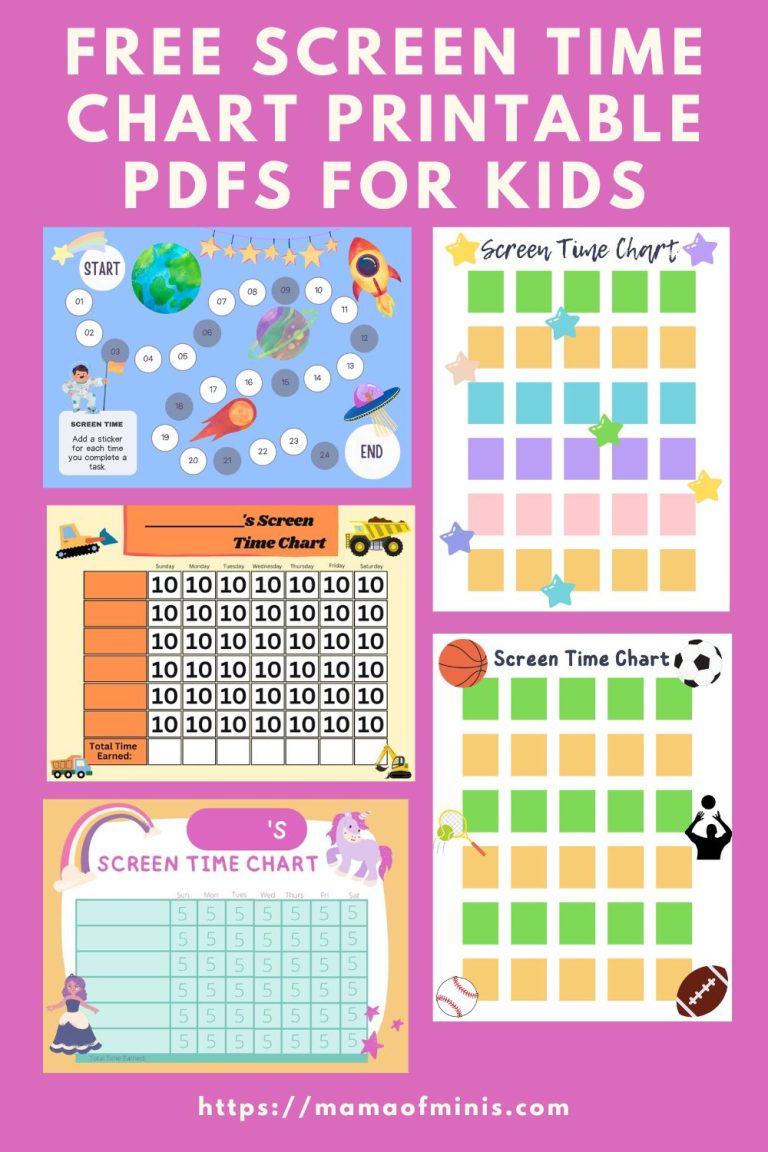 14 Fun and Free Printable Screen Time Charts for Kids