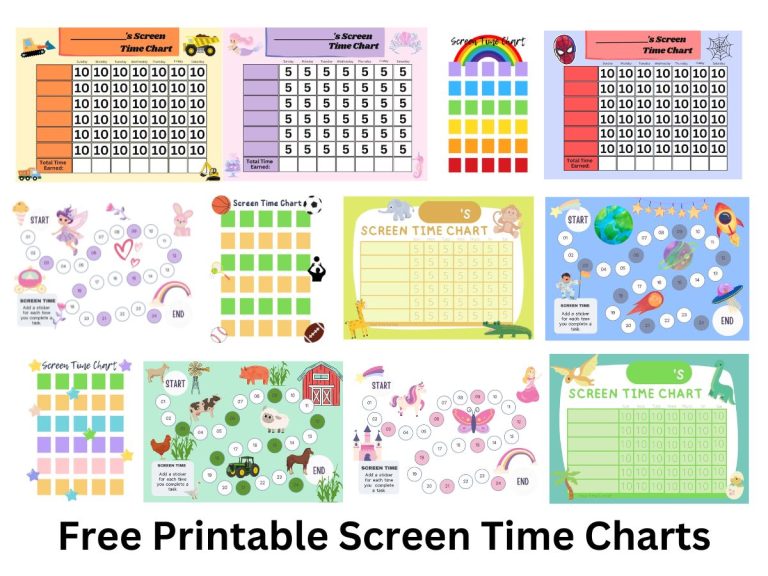 14 Fun and Free Printable Screen Time Charts for Kids