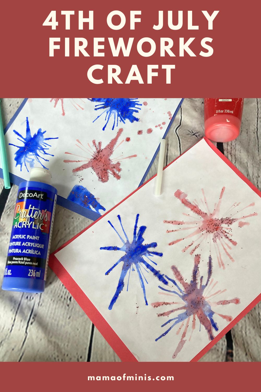 Festive 4th of July Straw Blowing Fireworks Craft