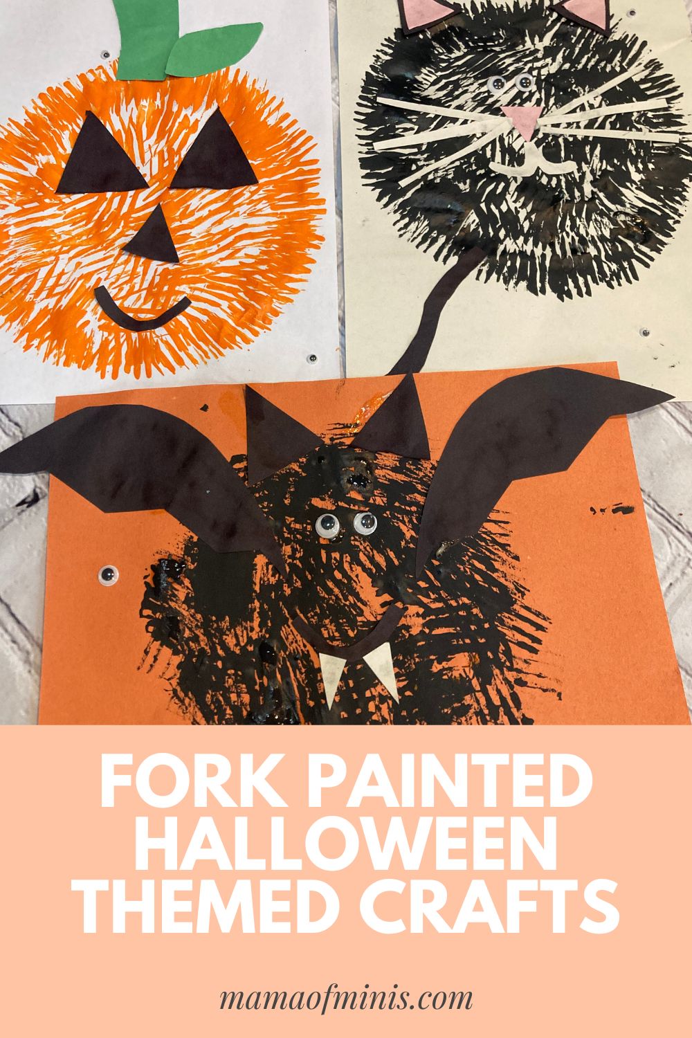 3 Cute Fork Painted Halloween Crafts